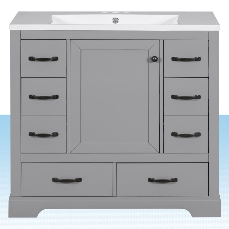 Winston Porter Raedon 36 Single Bathroom Vanity With Ceramic Top